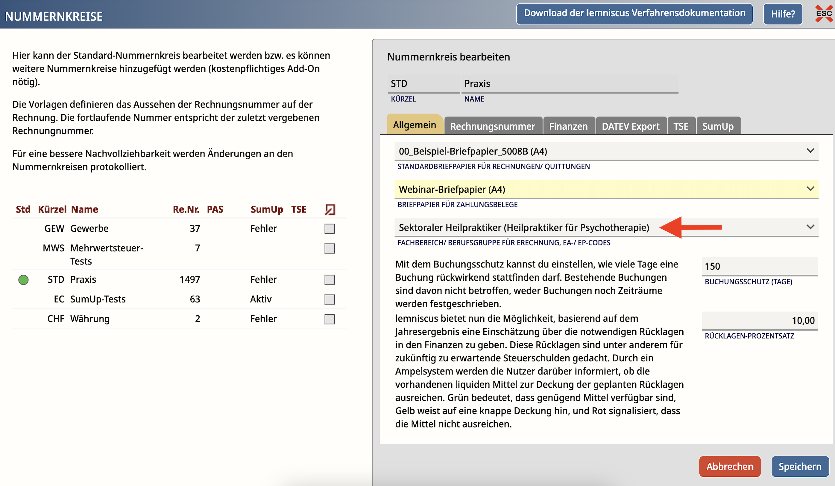 Rechnung mit eA / eP-Codes – Lemniscus Helpdesk